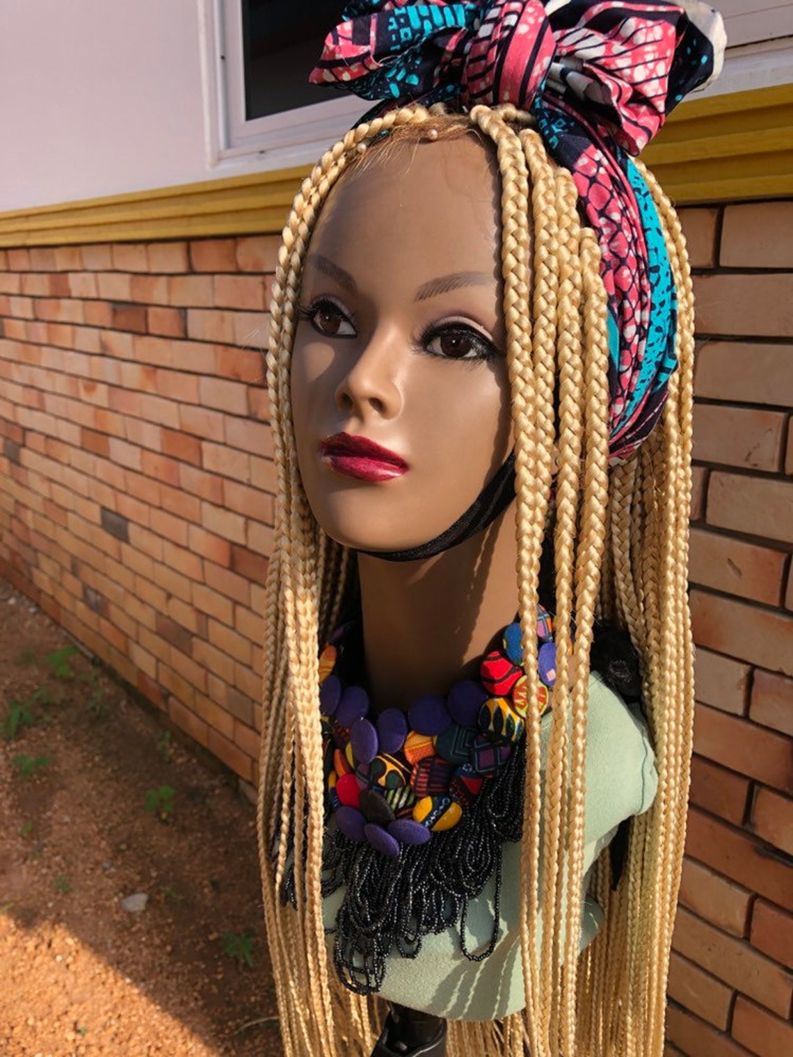 Neat Braided Wig Handmade 613 Lace Frontal Braided Wig Blonde Box ...
