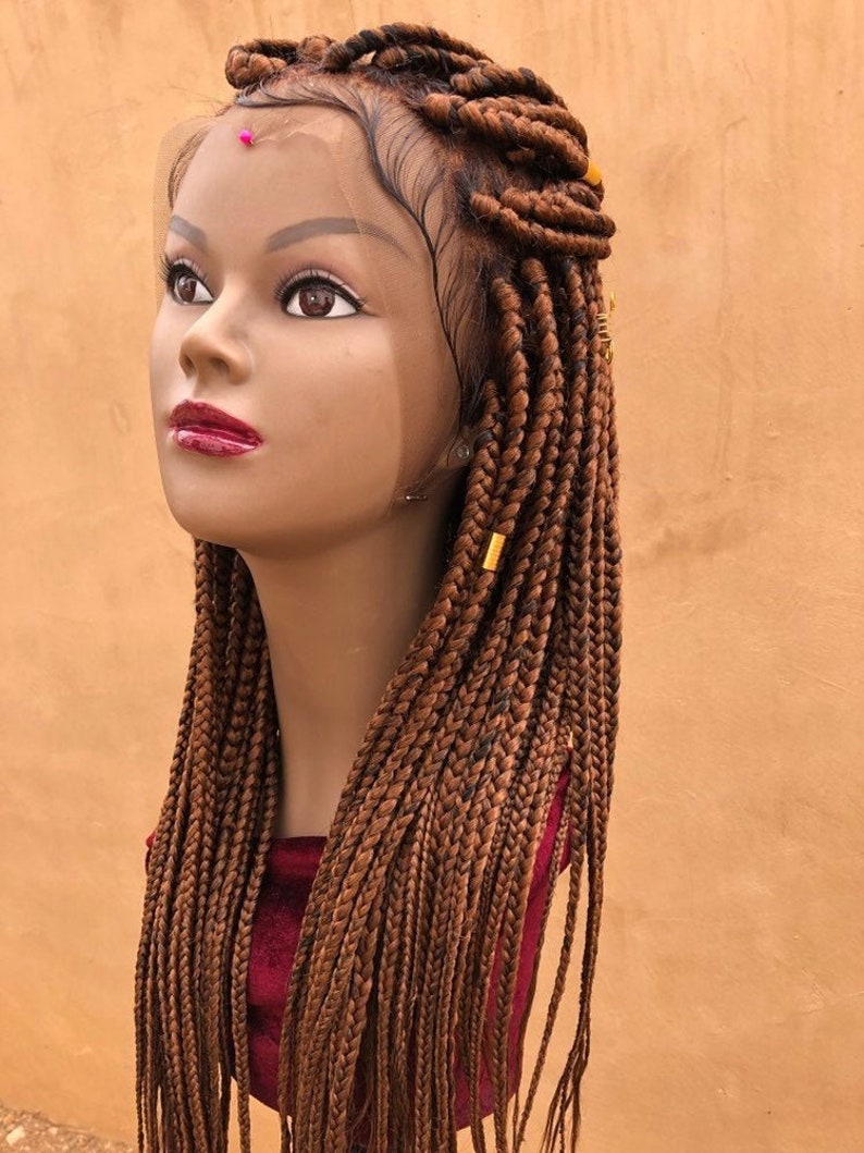Hand Made Box Braided Swiss Lace Frontal Wig in Color 30 - Etsy