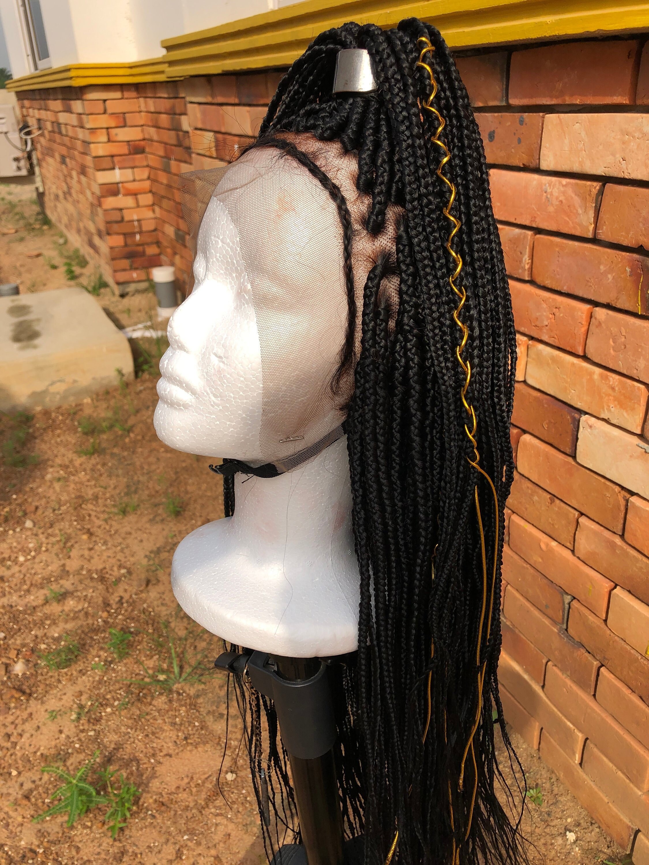 Box Braided Wig Small Sized Neatly Braided Lace Frontal Braided Wig ...