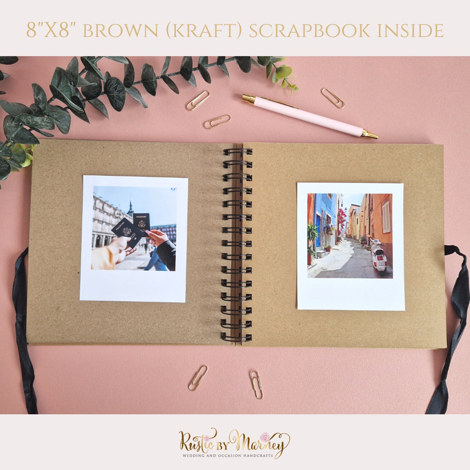 Blank Scrapbook Brown, Kraft 8x8 Inches, Kraft 12x12 Inches, Spiral ...