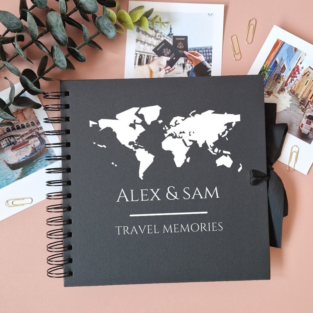 Travel Scrapbook, Personalised Couples Travel Journal, World Travel ...
