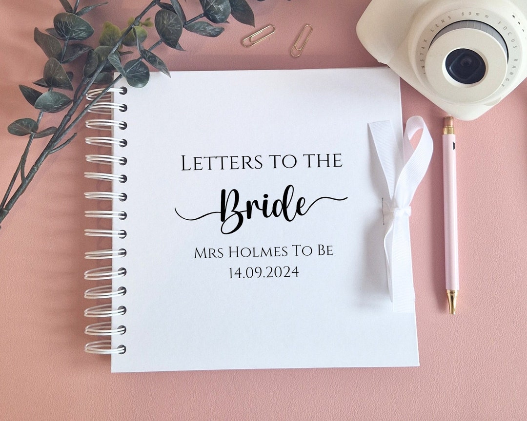 Letters to the Bride Book, Personalised Scrapbook, Wedding Keepsake ...