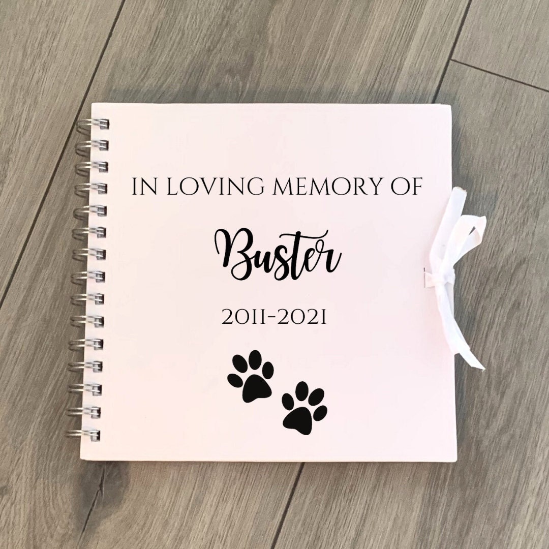 Personalised Dog Memorial Scrapbook Album: Paw Print Memory Book for ...