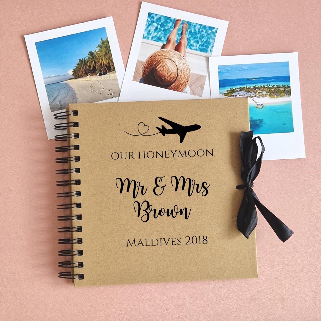 Personalised Honeymoon Scrapbook, Couples Memory Book, Wedding Gift ...