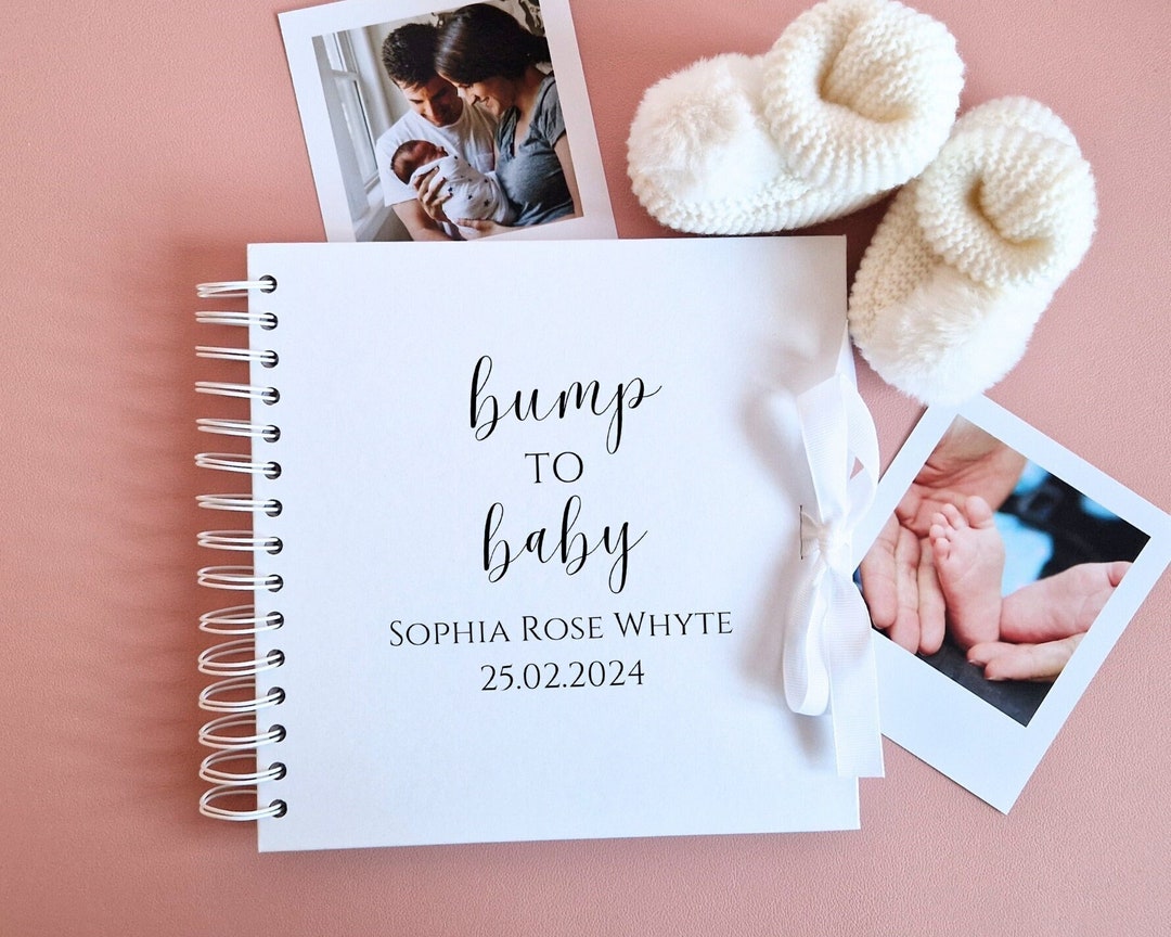 Personalised Baby Journal, Bump to Baby, Baby Memory Book, New Baby ...