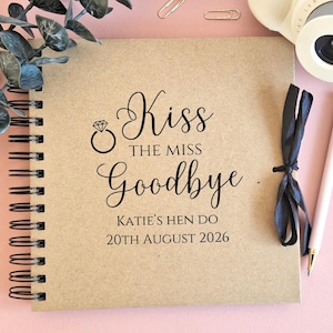 Personalised Hen Do Guest Book, Hen Do Scrapbook Album, Kiss the Miss ...