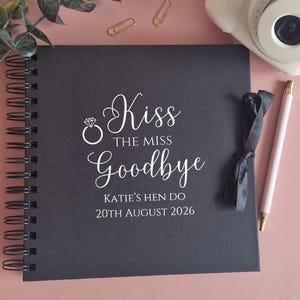 Personalised Hen Do Guest Book, Hen Do Scrapbook Album, Kiss the Miss ...