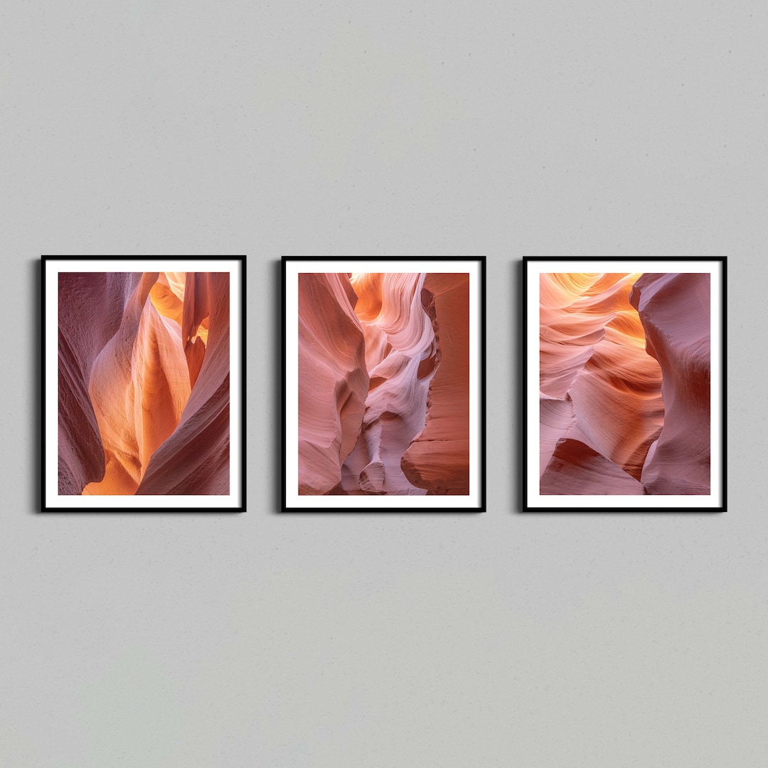 Antelope Canyon Set of 3 Prints | Triptych Large Fine Art Photography ...