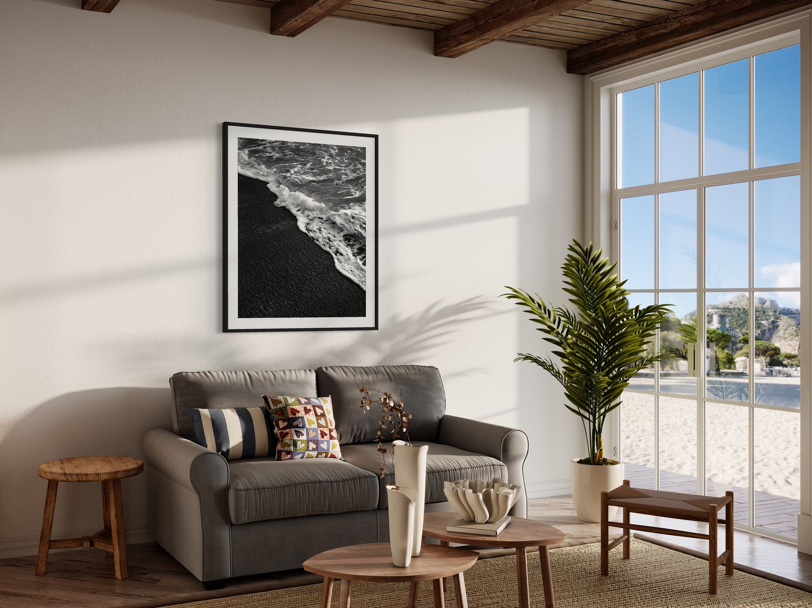 Black Sand Beach Wall Art | Black and White Coastal Fine Art | Abstract ...