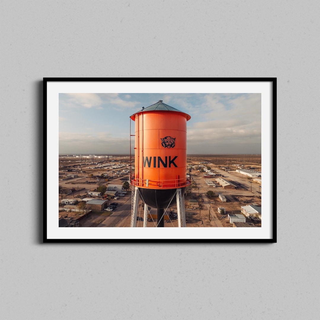 Wink Texas Framed Wall Art, West Texas Water Tower Photo Print, Wink ...
