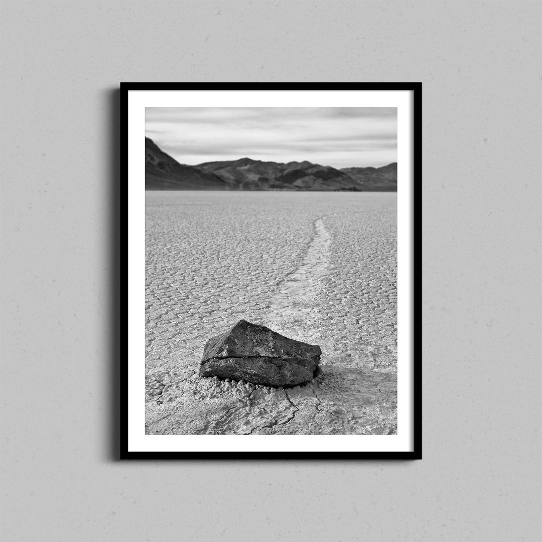 Death Valley Black and White Wall Art, Desert Sailing Stones Home Decor ...