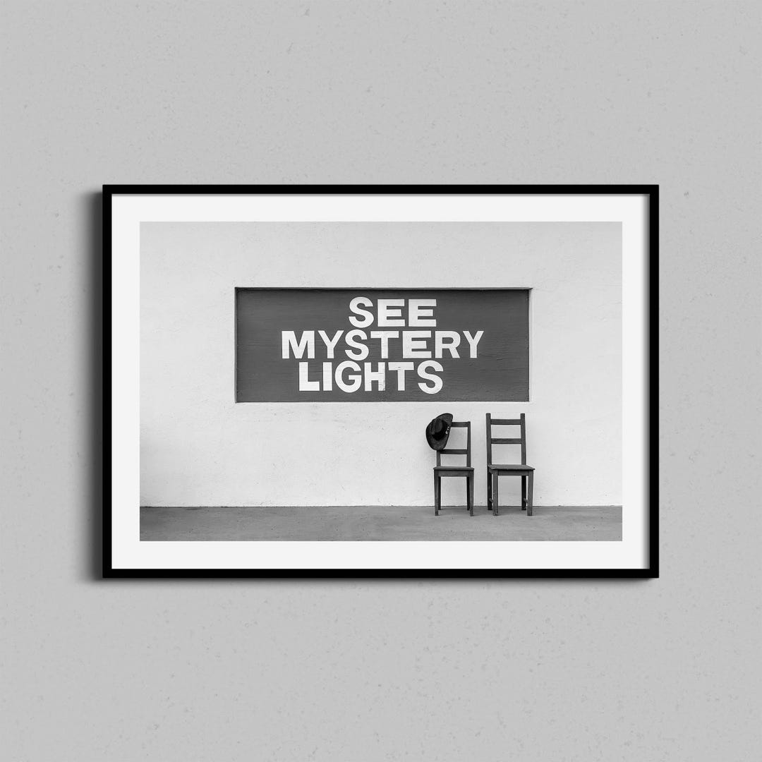 Marfa Lights Wall Art, See Mystery Lights Sign, West Texas Wall Art ...