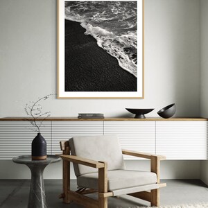 Black Sand Beach Wall Art | Black and White Coastal Fine Art | Abstract ...