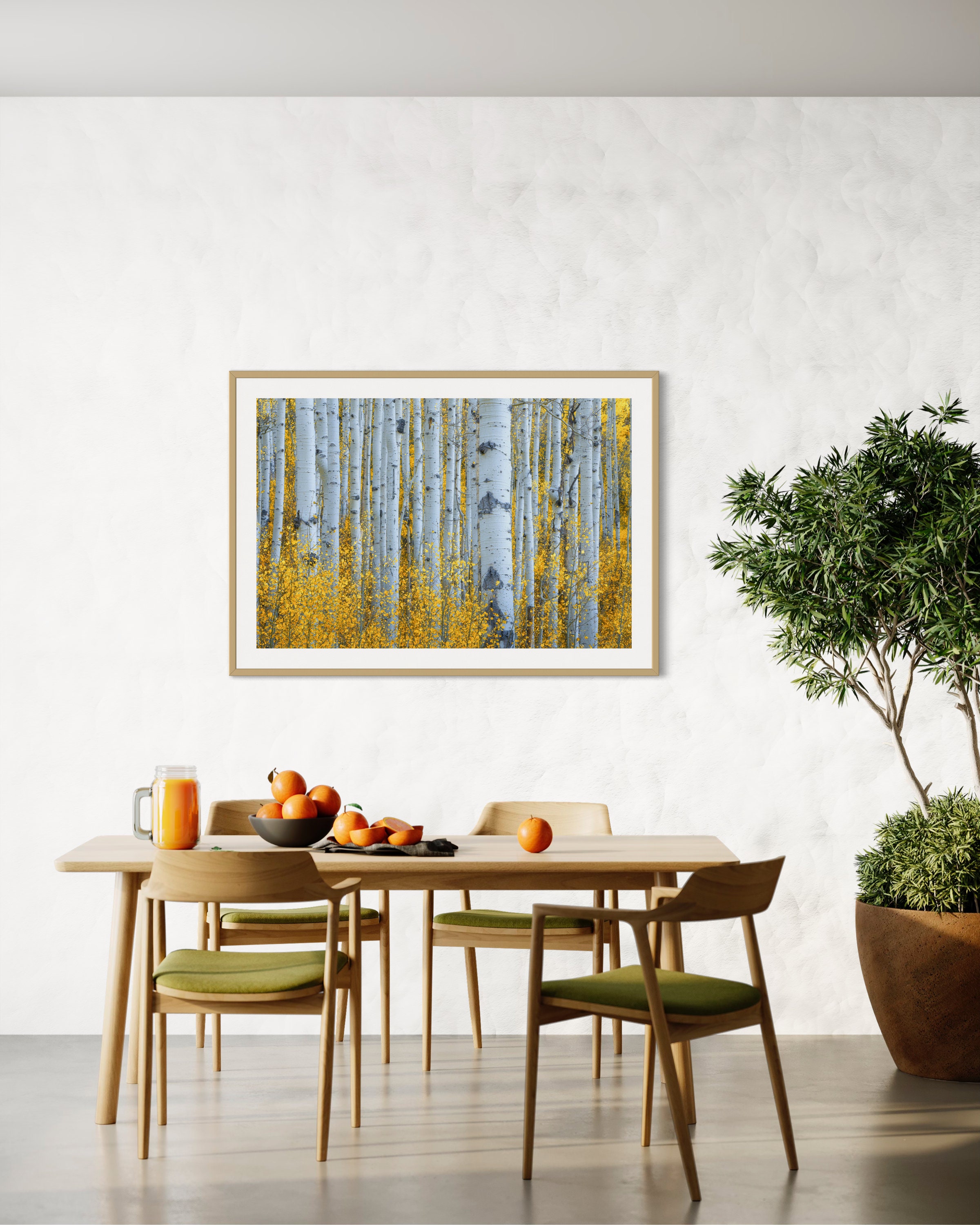 Autumn Forest Framed Wall Art, Yellow Aspen Tree Leaves Photography ...