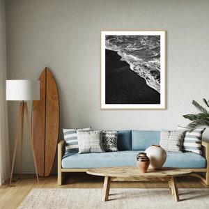 Black Sand Beach Wall Art | Black and White Coastal Fine Art | Abstract ...