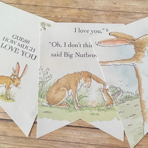 Guess How Much I Love You Storybook Page Banner | Upcycled Book ...