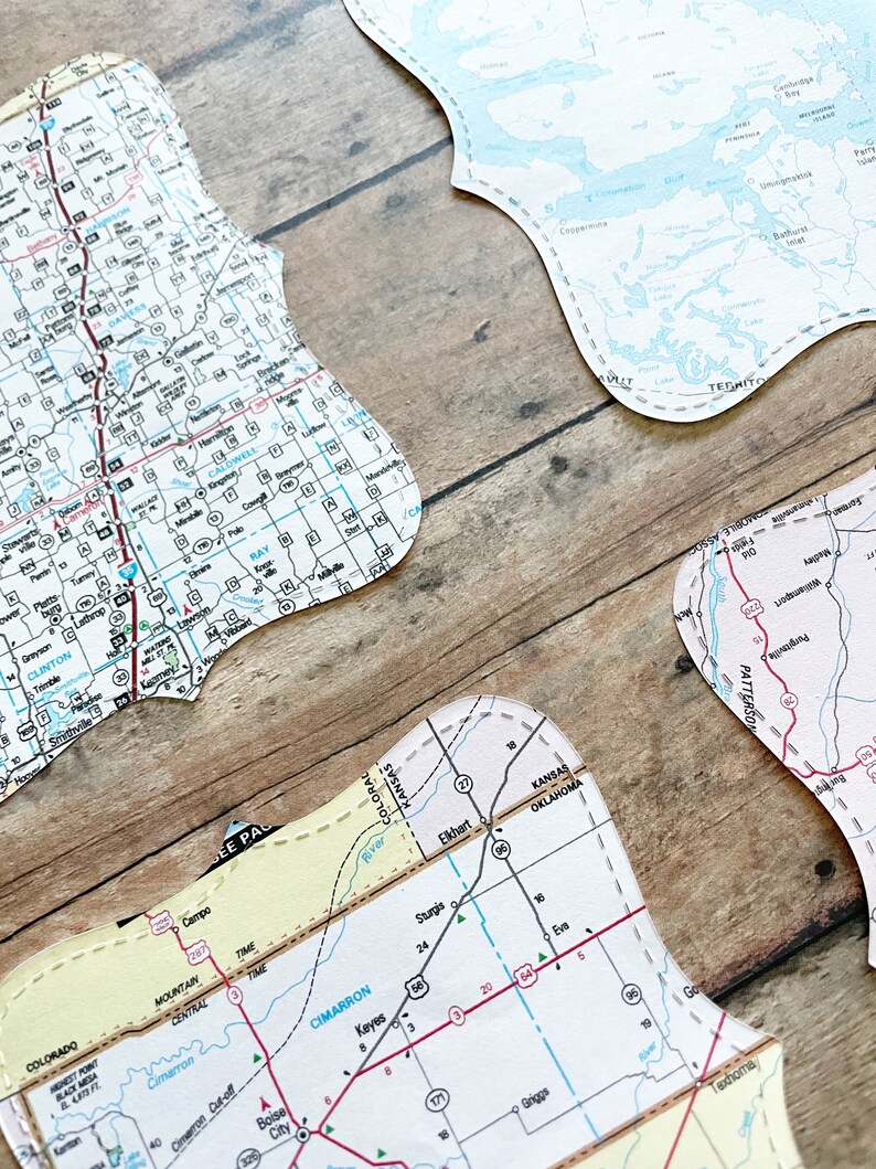 Atlas/map Top Note Die Cuts | Set of 12 | Junk Travel Art Journal ...