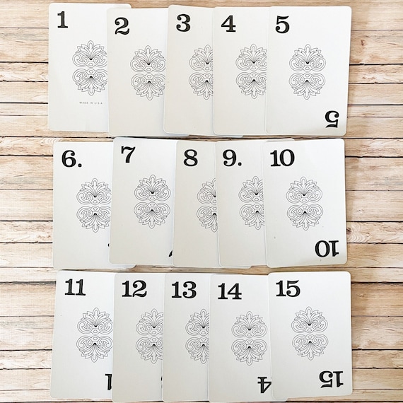 Vintage Numbered Playing Cards Numbered 1-15 Wedding Table - Etsy