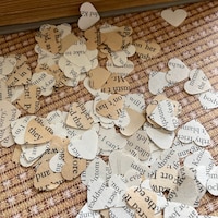 100 Pieces Vintage Book Page Confetti Hearts|book Page Table Scatter ...