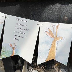 Guess How Much I Love You Storybook Page Banner Upcycled Book Nutbrown ...