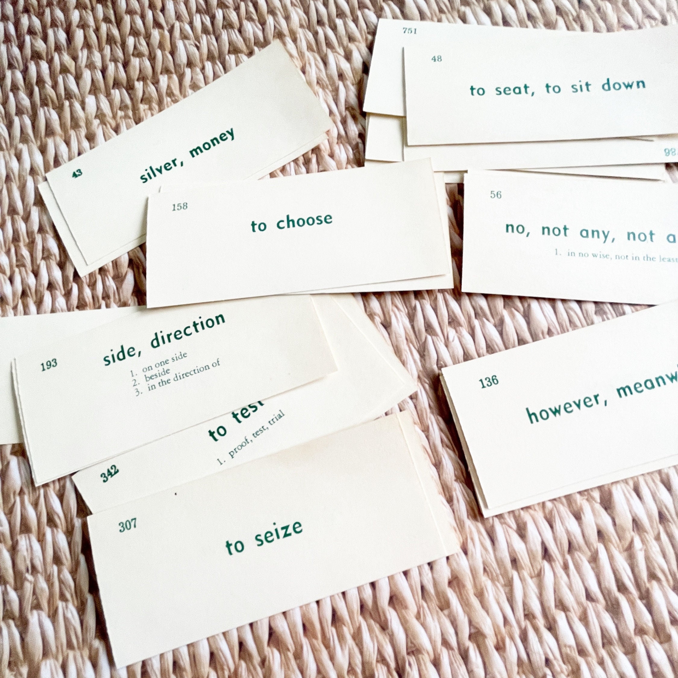 FRENCH Flash Cards Set of 25 French Word Cards Vintage - Etsy