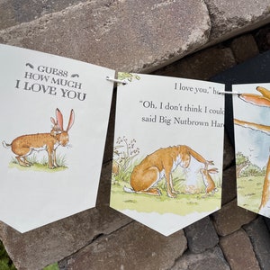 Guess How Much I Love You Storybook Page Banner | Upcycled Book ...