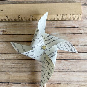 Book Page Pinwheels | Literary Paper Windmills | Set of 4 | Non ...