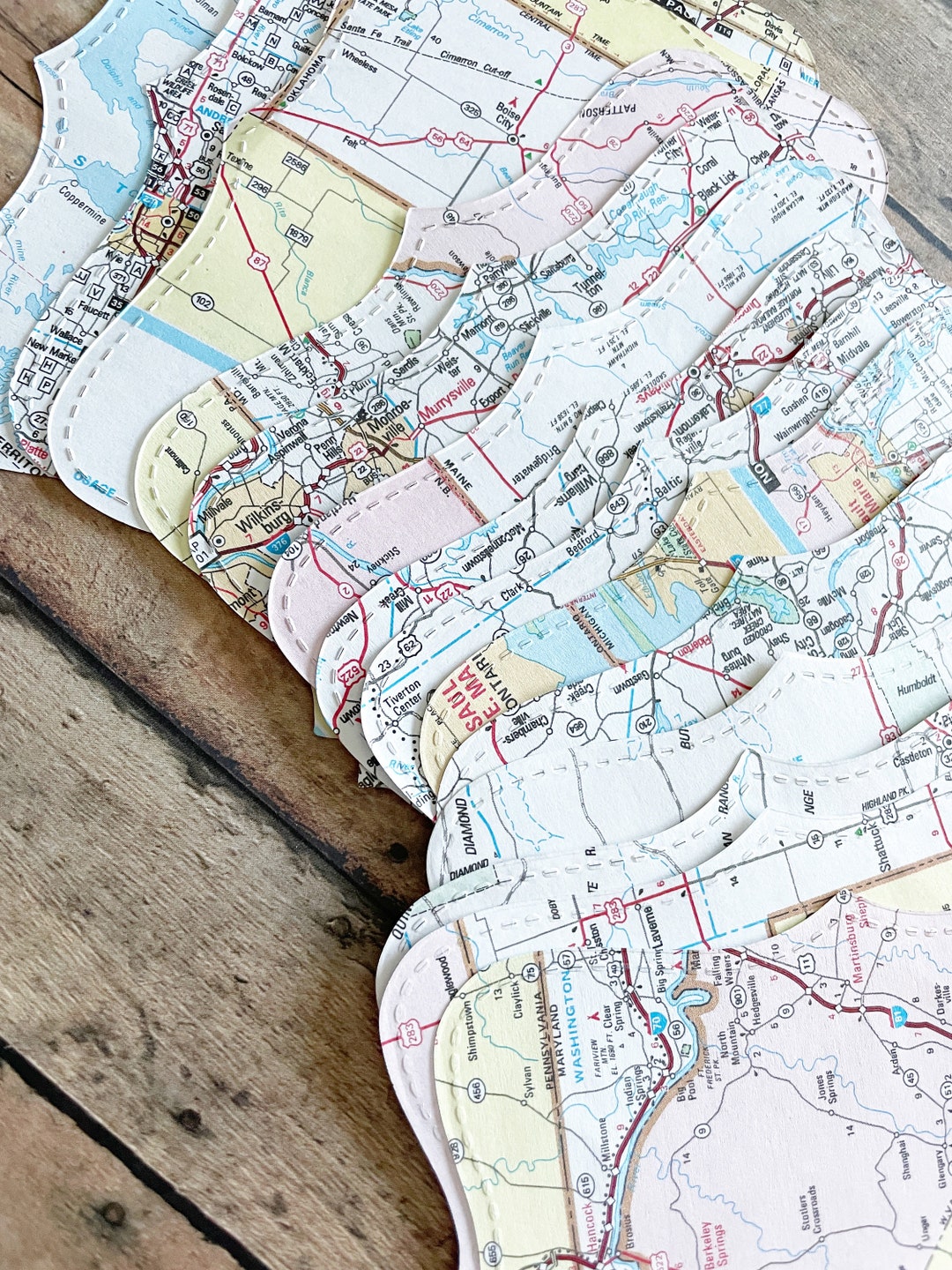 Atlas/map Top Note Die Cuts | Set of 12 | Junk Travel Art Journal ...