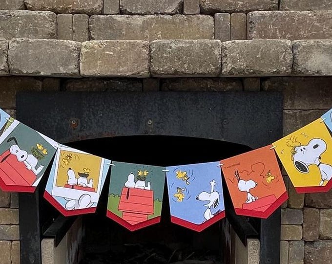 Snoopy & Woodstock Storybook Page Banner | Repurposed Peanuts Books ...