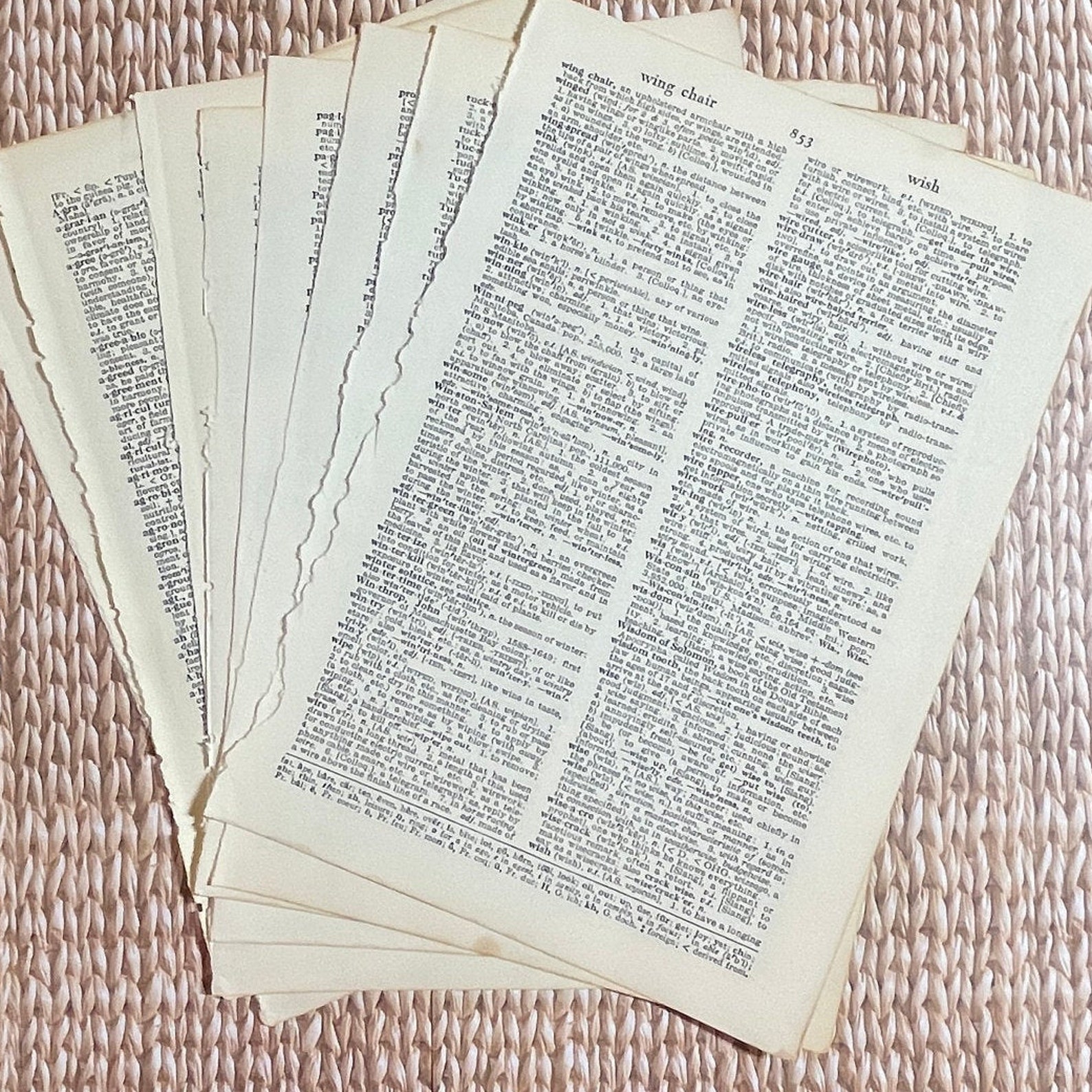 Dictionary Page Bundle 50 Pieces Vintage Pages Vintage - Etsy
