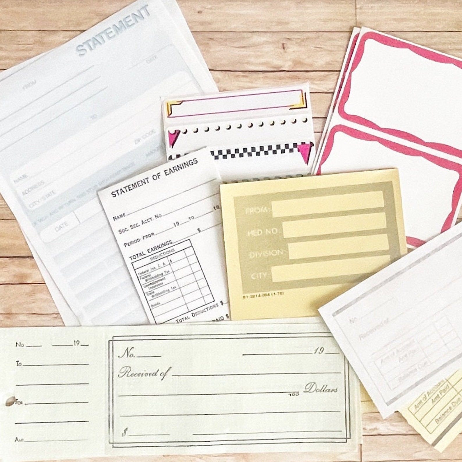 Vintage Office Paper Bundle Assortment of Ephemera Bundle - Etsy