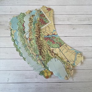 Map/atlas Cupcake Wraps | One Dozen | Repurposed Maps & Atlases ...