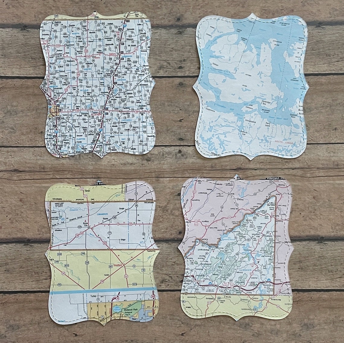 Atlas/map Top Note Die Cuts | Set of 12 | Junk Travel Art Journal ...