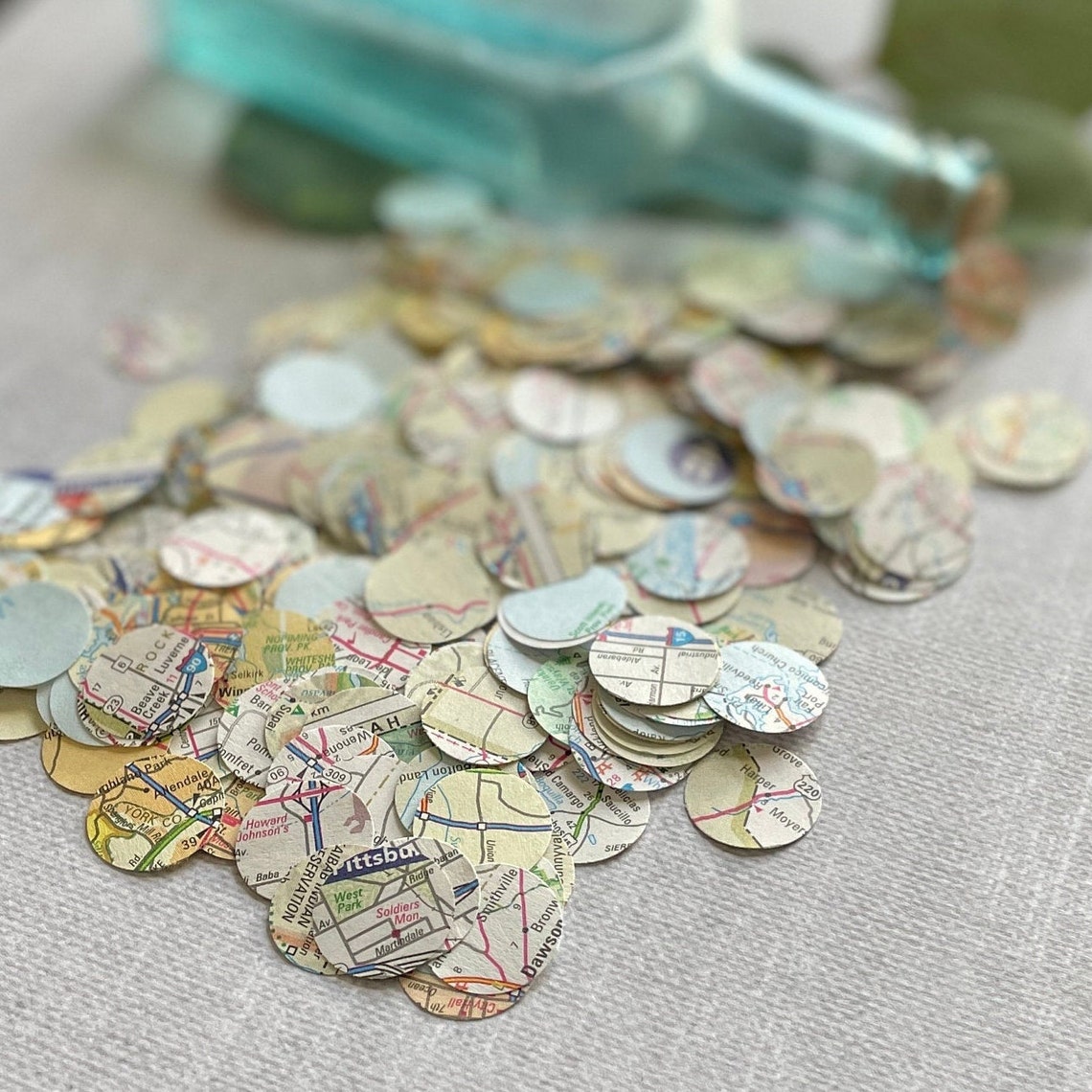 200 Pieces MAP Travel Confetti | 5/8” | CHOOSE SHAPE | Map Table ...