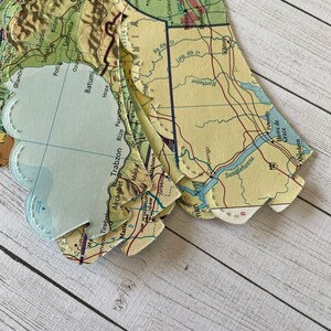 Map/atlas Cupcake Wraps | One Dozen | Repurposed Maps & Atlases ...