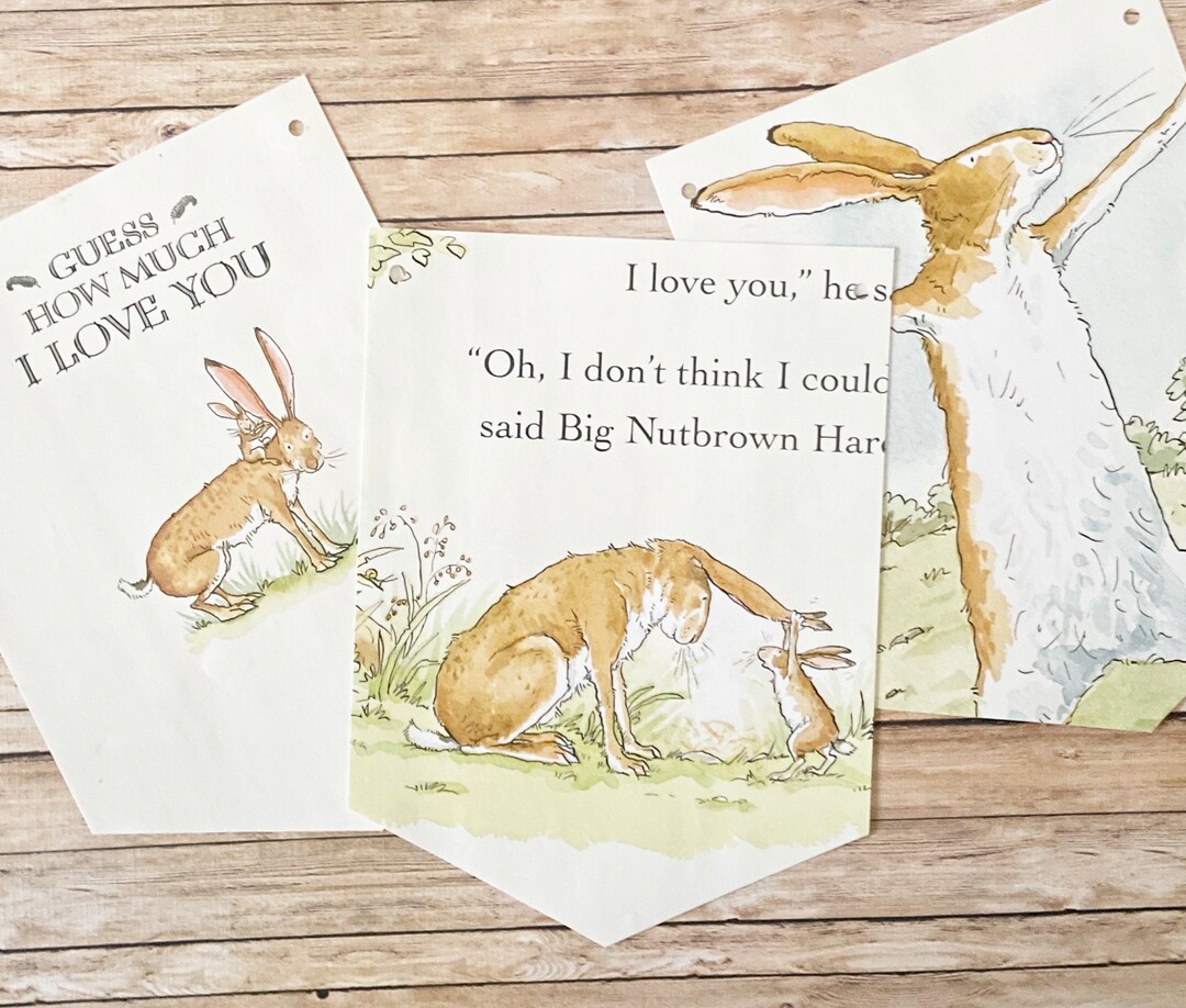 Guess How Much I Love You Storybook Page Banner | Upcycled Book ...
