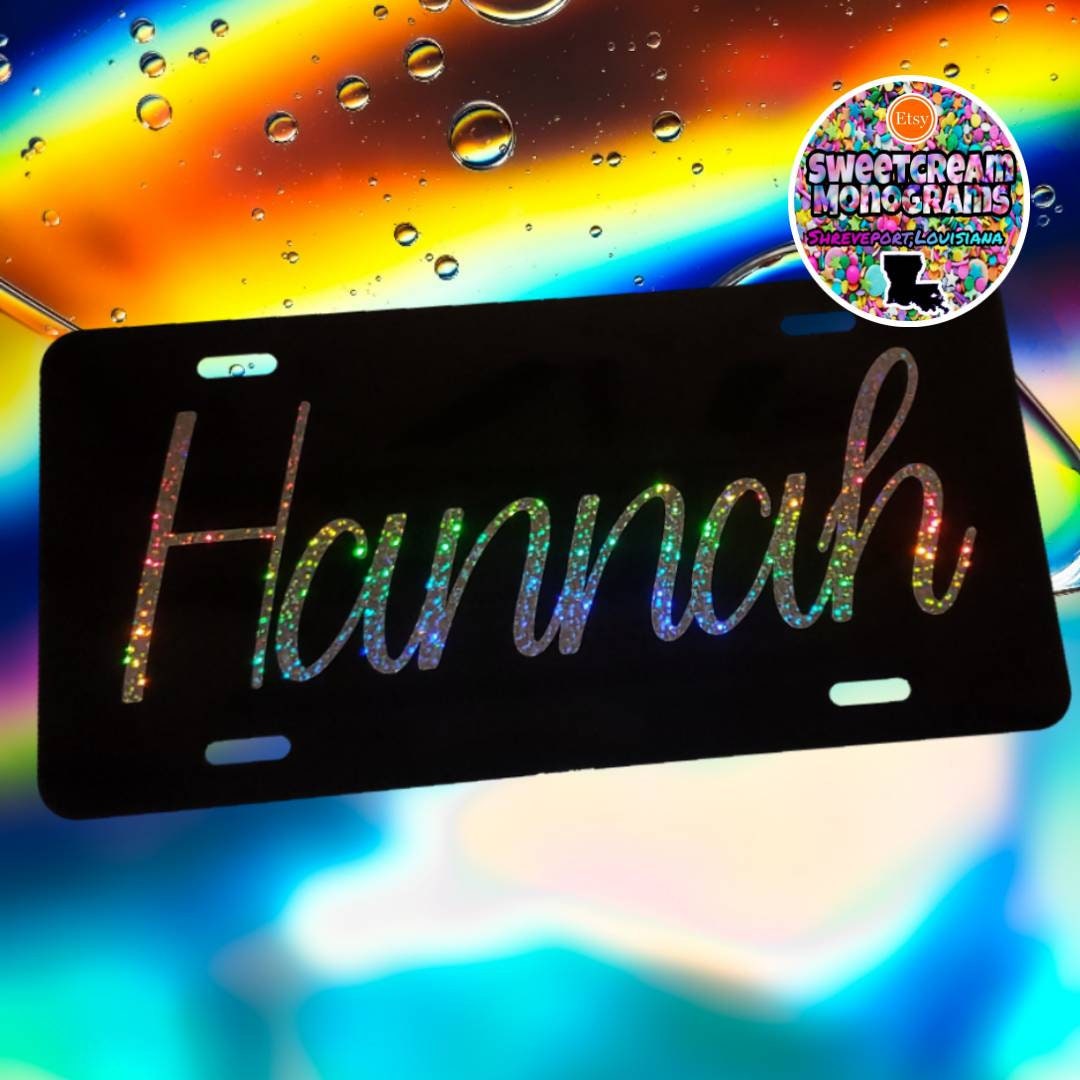 Personalized Name License Plates Holographic Name Platepick - Etsy