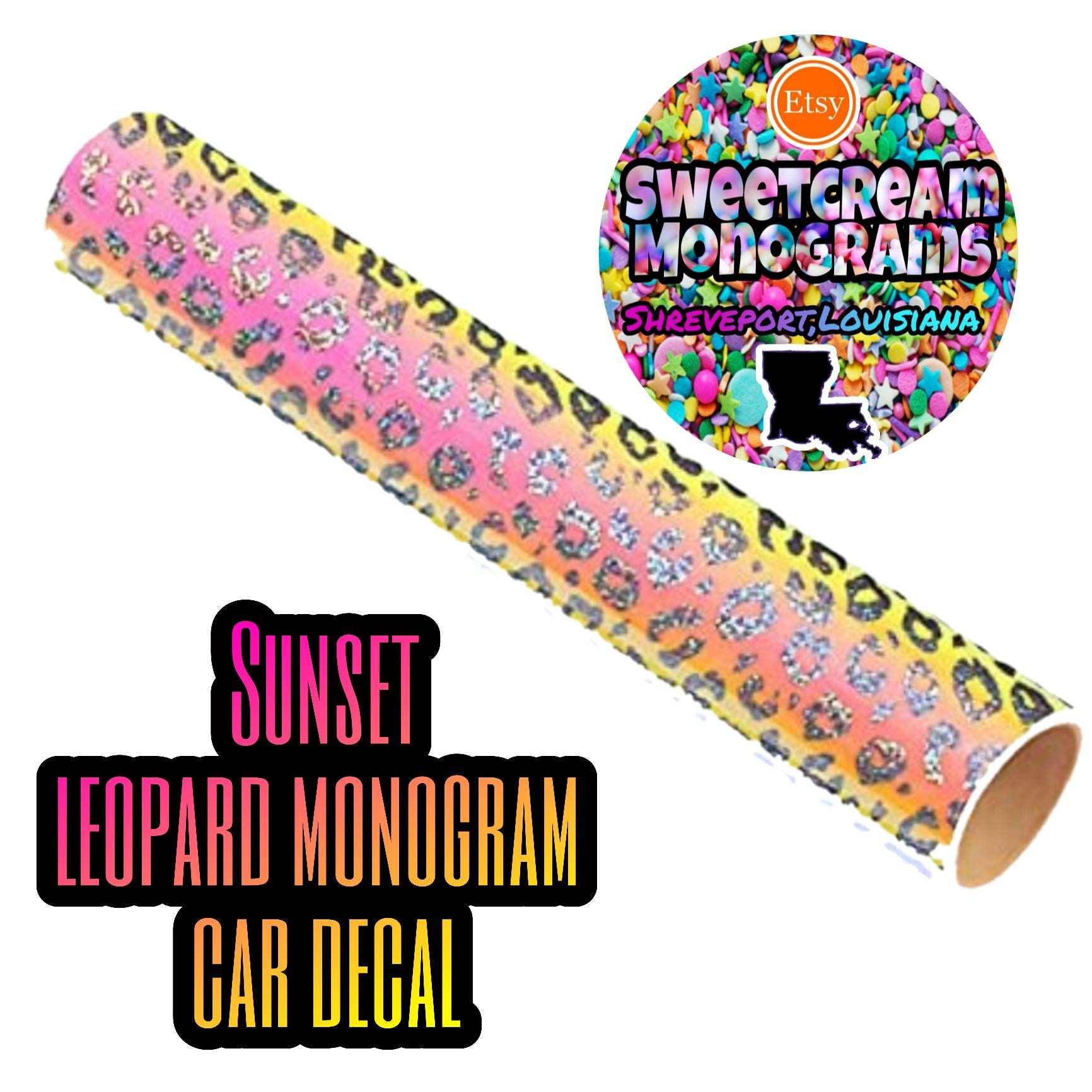 LEOPARD Monogram Car Decalleopard Print Decal for - Etsy