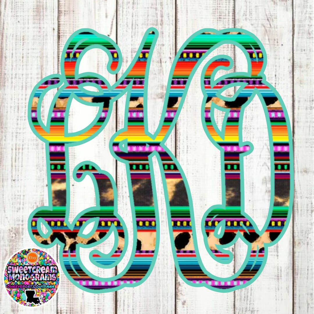 Serape Vinyl Decal|leopard Monogram Car Decal|vinyl Sticker ...