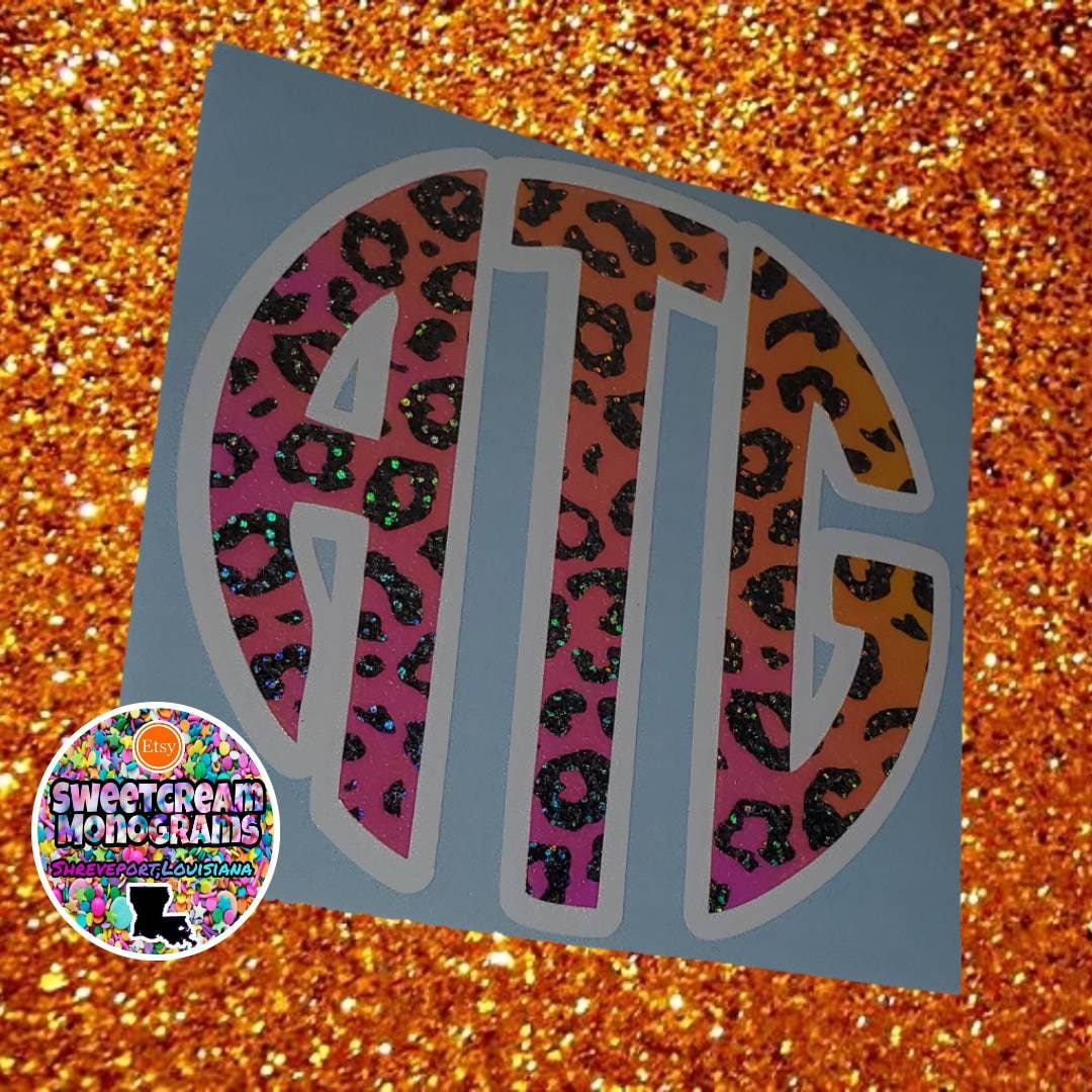 LEOPARD Monogram Car Decalleopard Print Decal for - Etsy
