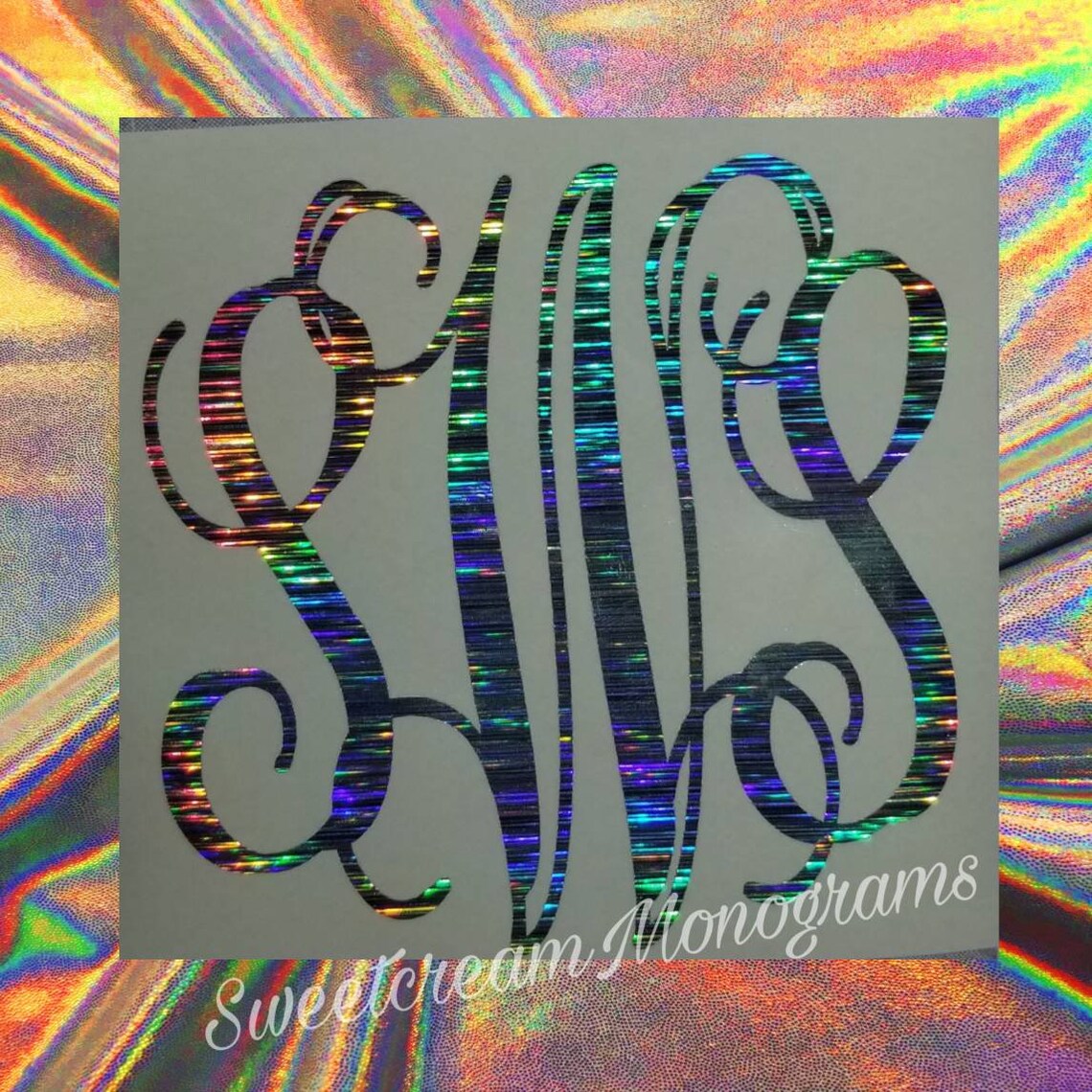 Holographic Monogram Decal | Waterproof Car & Laptop Sticker - Etsy