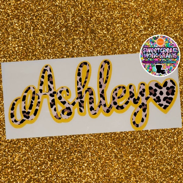 Cheetah Print Name Decals - Etsy
