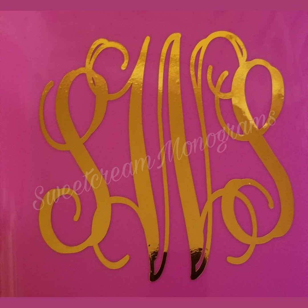 Gold Monogram Decal for Car|gold Monogram for Laptop|gold Monogram for ...