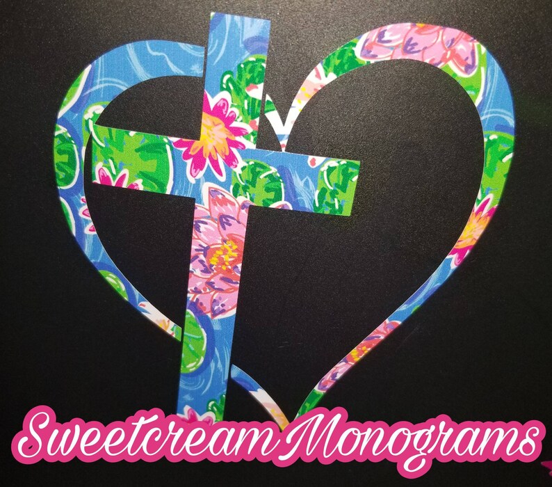 Blessed Heart Cross Holographic Vinyl Decal - Christian Car Window ...