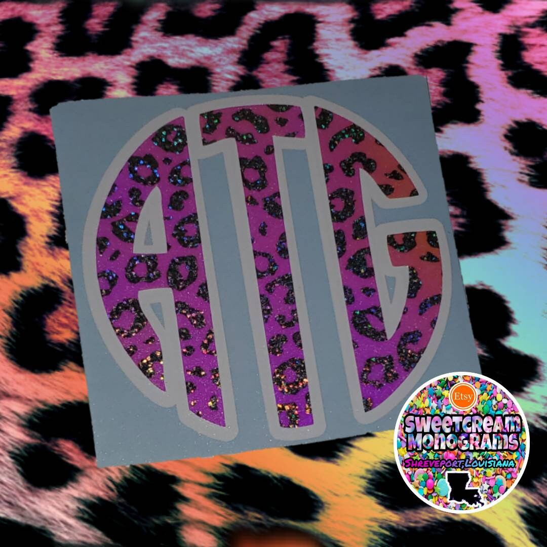 LEOPARD Monogram Car Decalleopard Print Decal for - Etsy