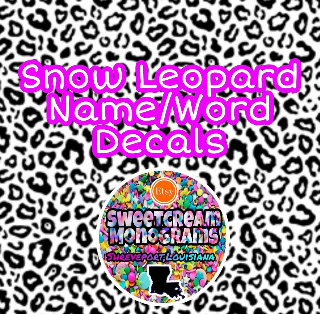 Leopard Name Decalspick Your Fontleopard Name Decalleopard | Etsy