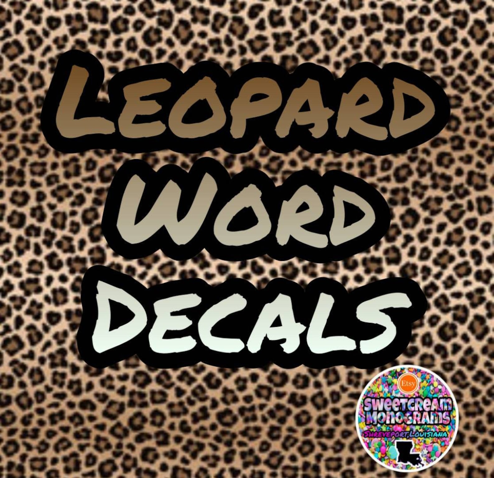 Leopard Name DecalsLeopard word decalsLeopard Car | Etsy