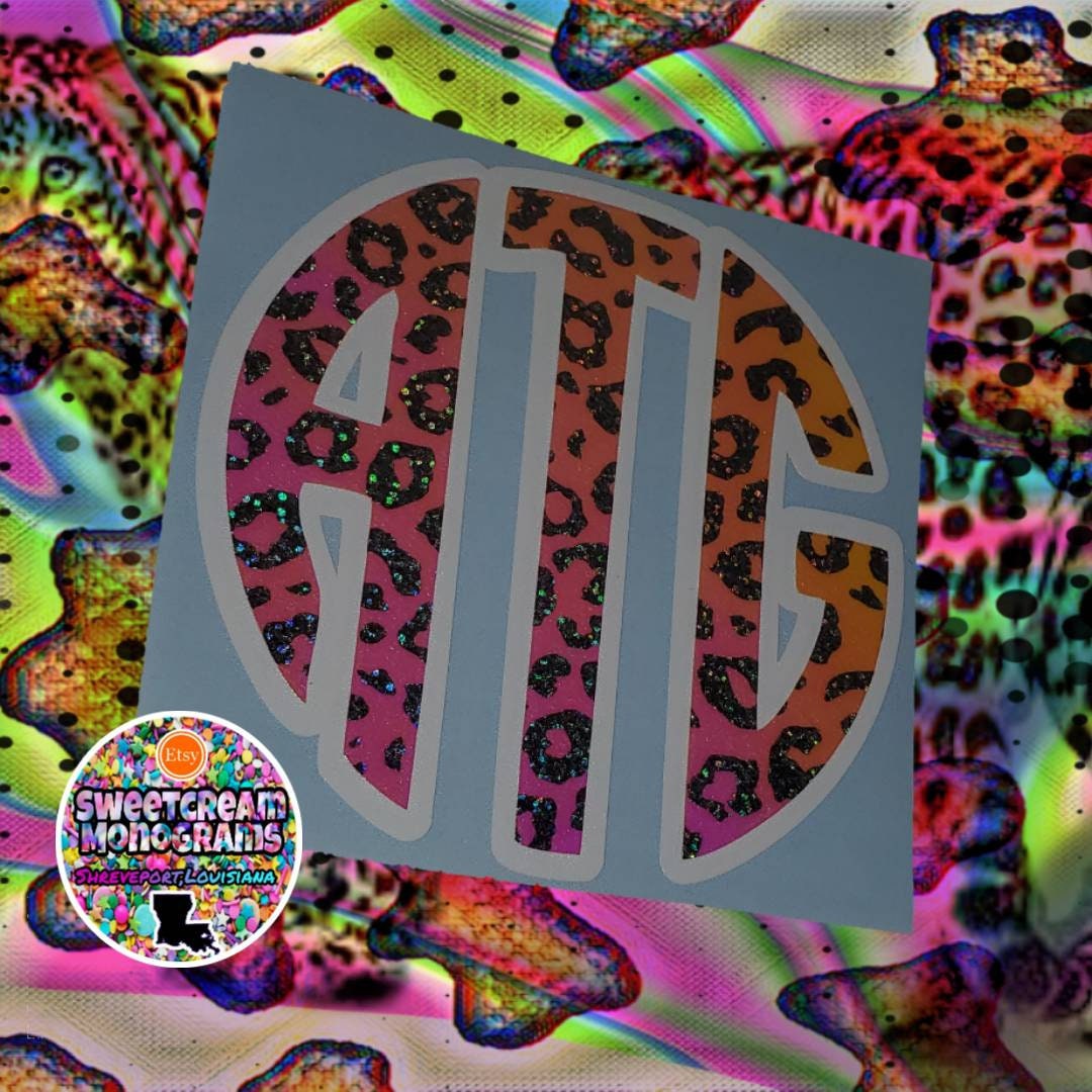 LEOPARD Monogram Car Decalleopard Print Decal for - Etsy