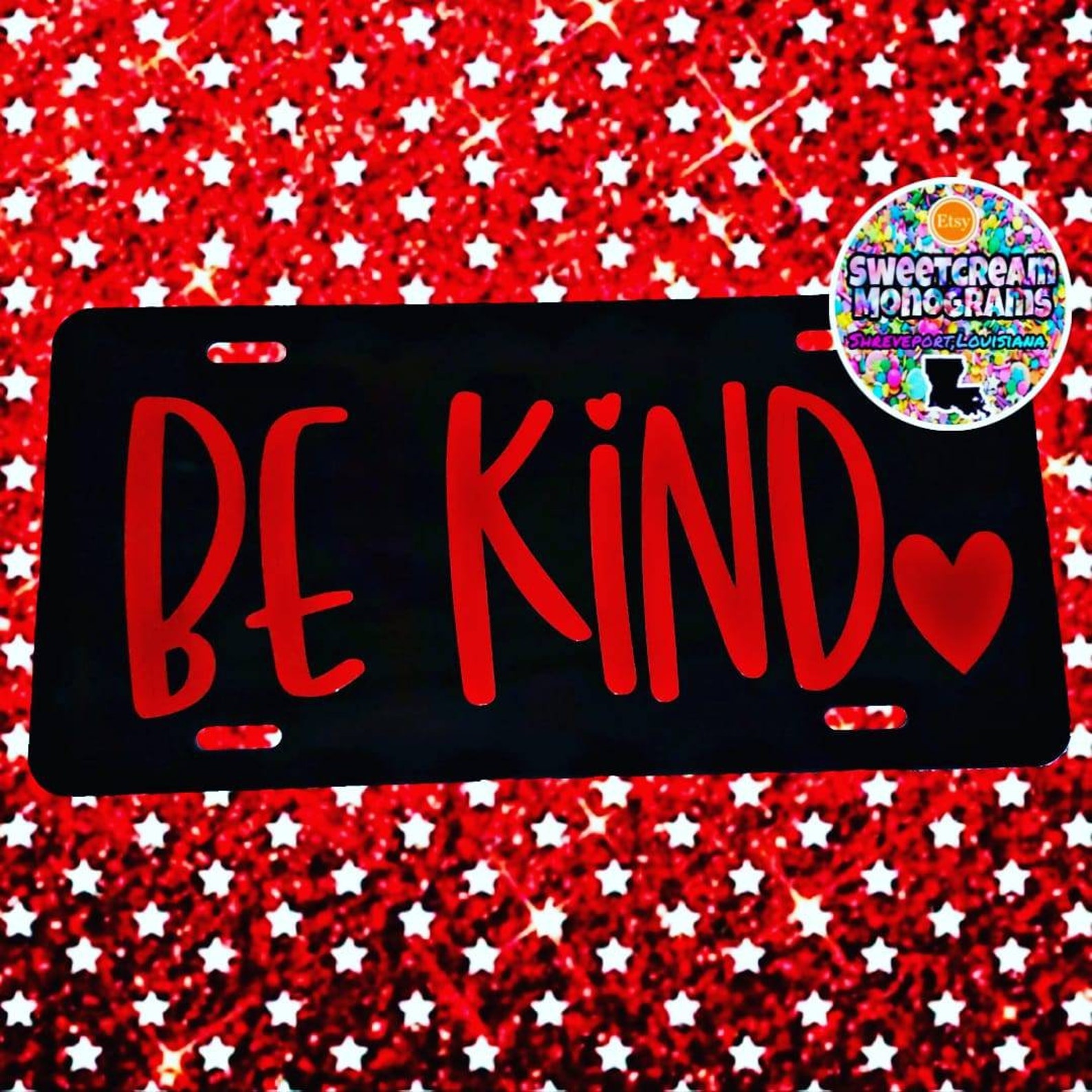 Glitter 'be Kind' License Plate - Aluminum Car Tag - Etsy