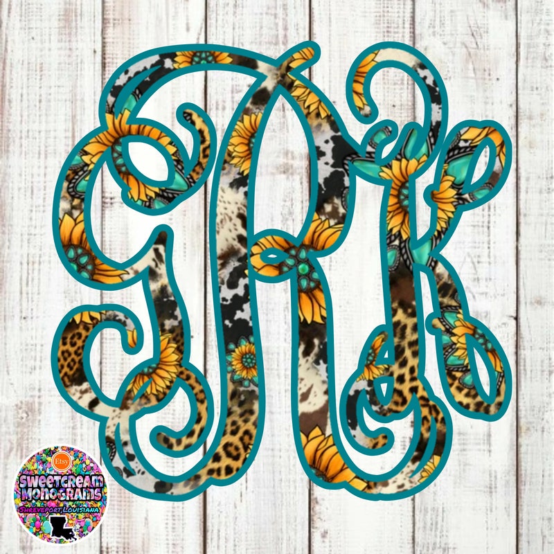 Monogram Vinyl Decal - Etsy